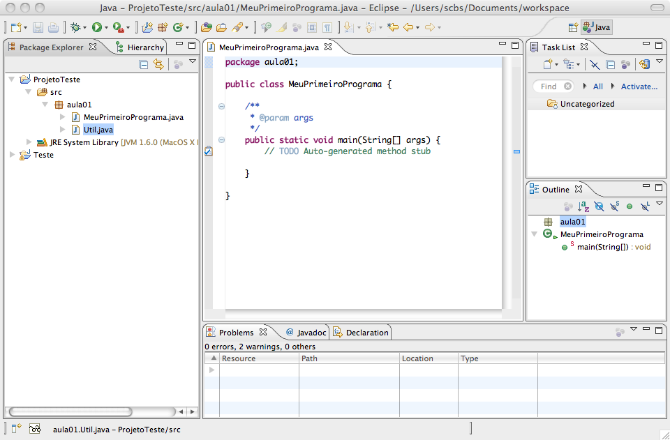 Introdução ao ambiente de desenvolvimento Java - Eclipse
